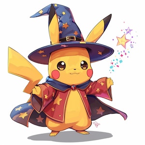 36 Halloween Pumpkin and Wizard Pikachu Clipart PNG 5k X 5k Pixels ...