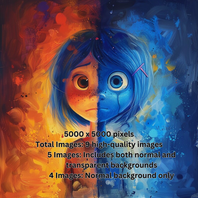 Inside Out-inspired Digital Art Bundle 5000 X 5000 Pixels 9 High ...