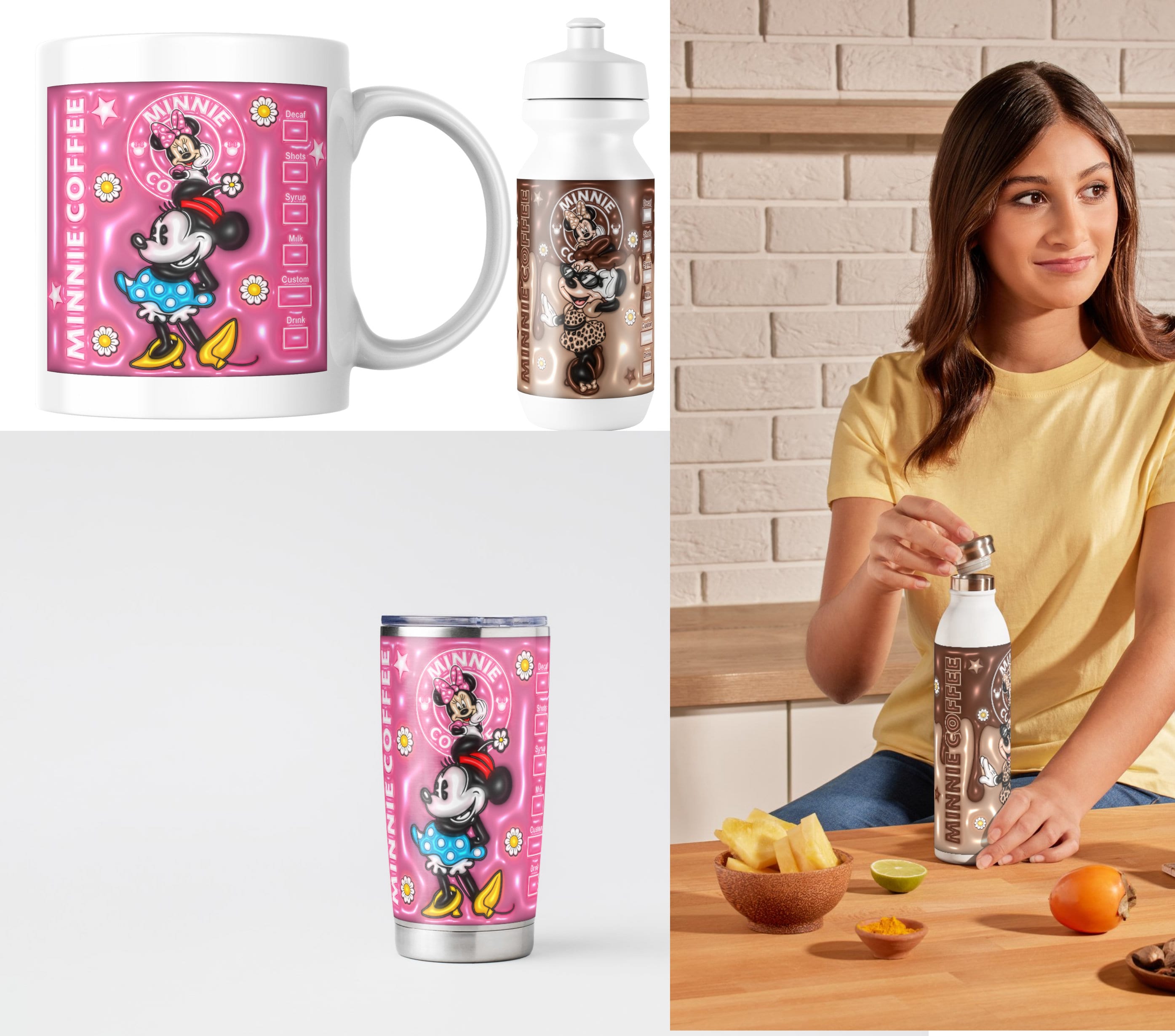 Sassy Minnie Mouse Inflated Effect Tumbler Art Bundle 4 High-resolution ...