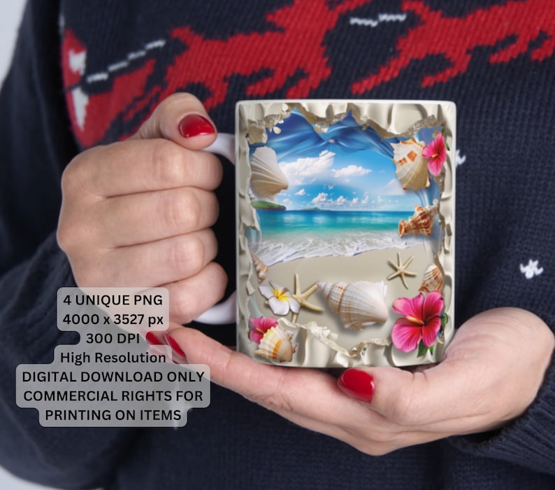 Ocean Views 4 PNG 3D Effect Sublimination PNG 3D Design High Resolution ...