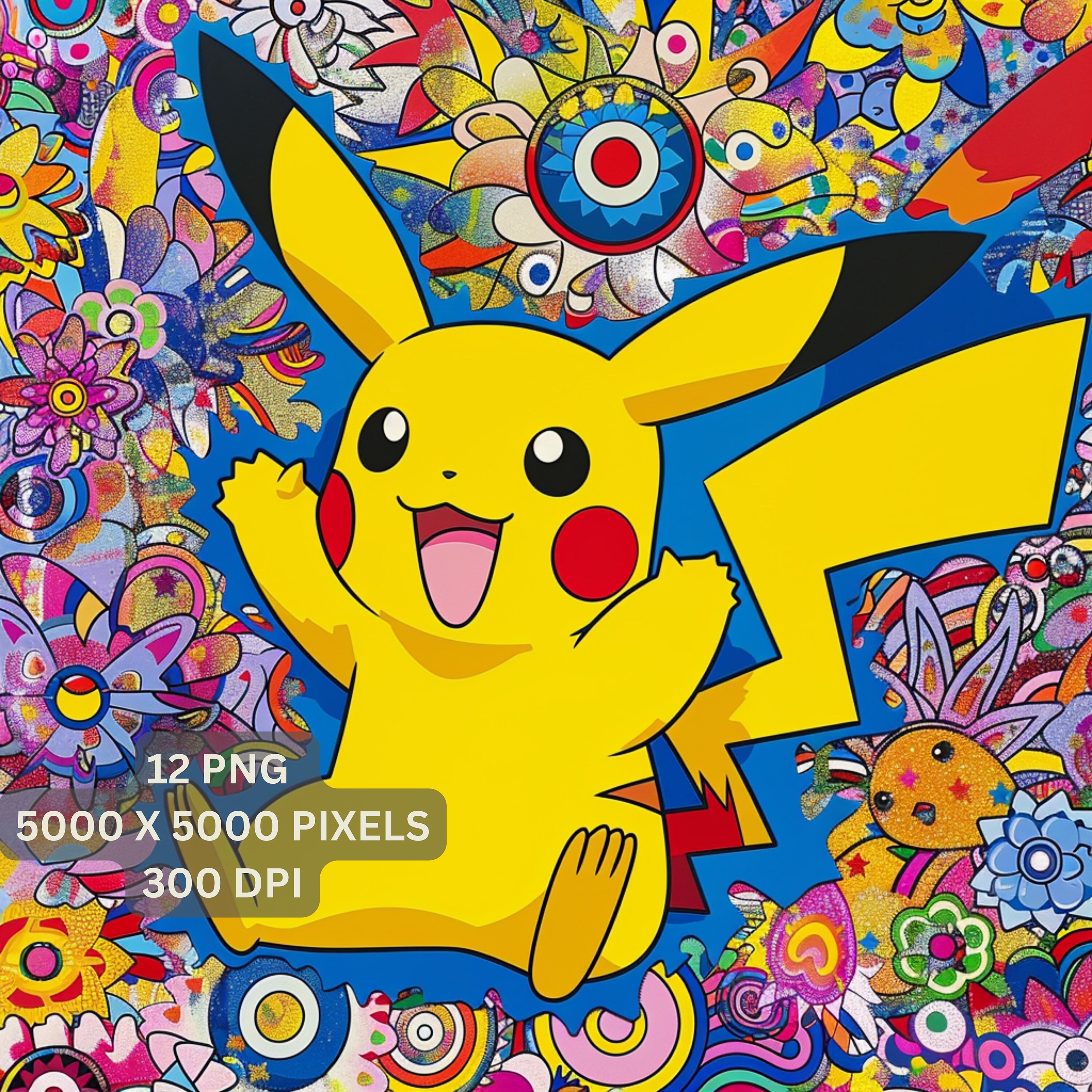 Pikachu 12 High-resolution PNG Images 5000x5000 Pixels 300 DPI ...