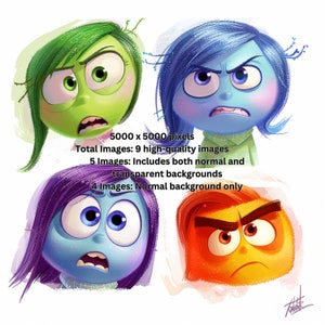 Inside Out-inspired Digital Art Bundle 5000 X 5000 Pixels 9 High ...