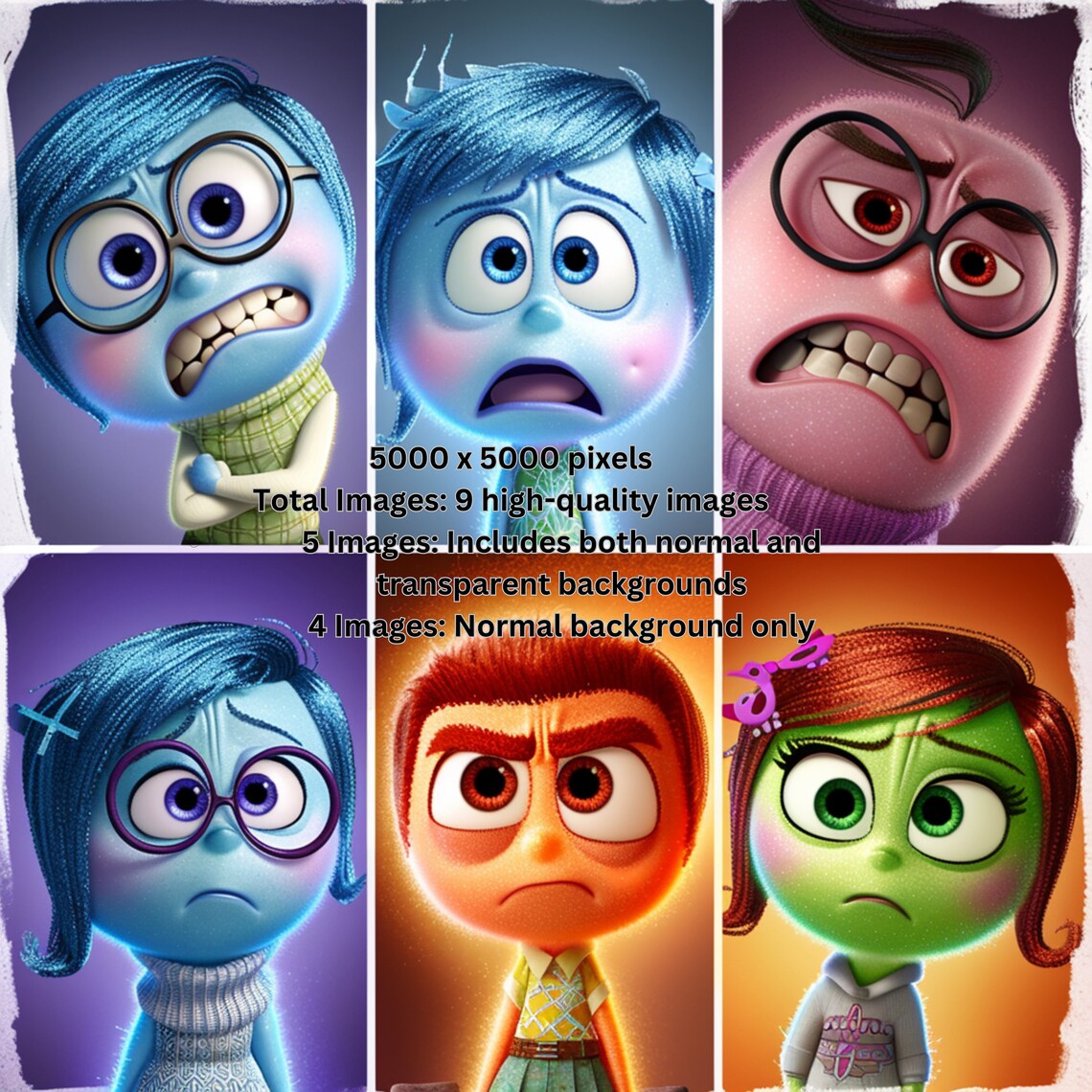 Inside Out-inspired Digital Art Bundle 5000 X 5000 Pixels 9 High ...