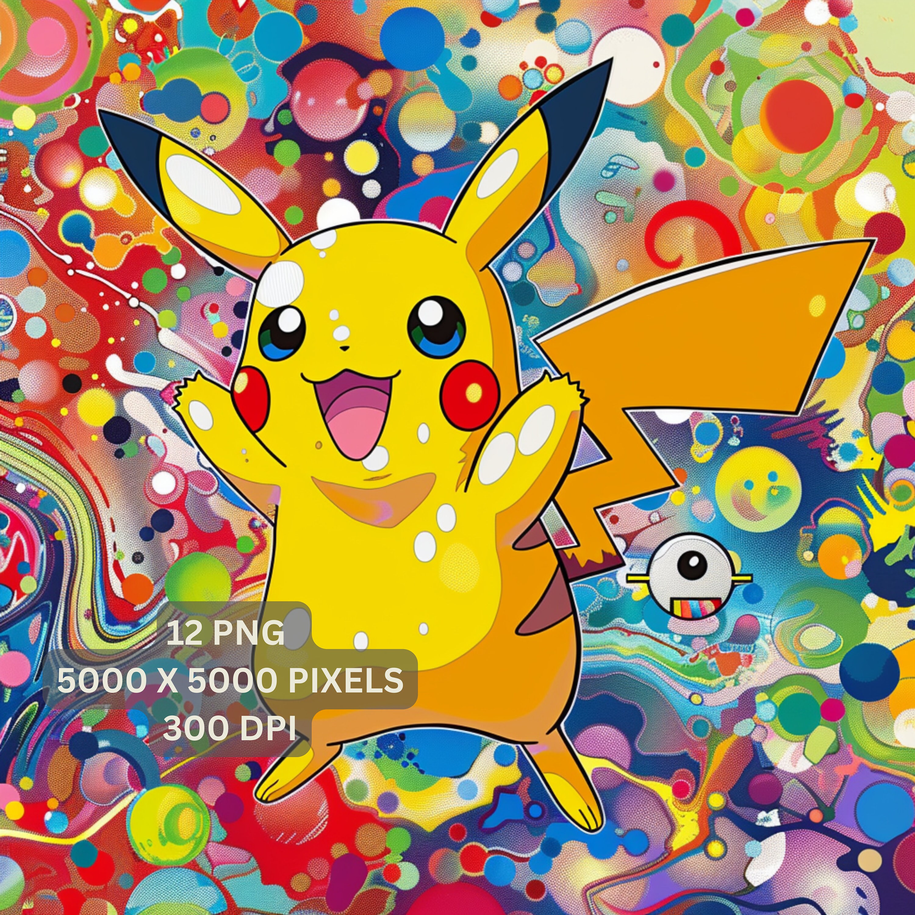 Pikachu 12 High-resolution PNG Images 5000x5000 Pixels 300 DPI ...