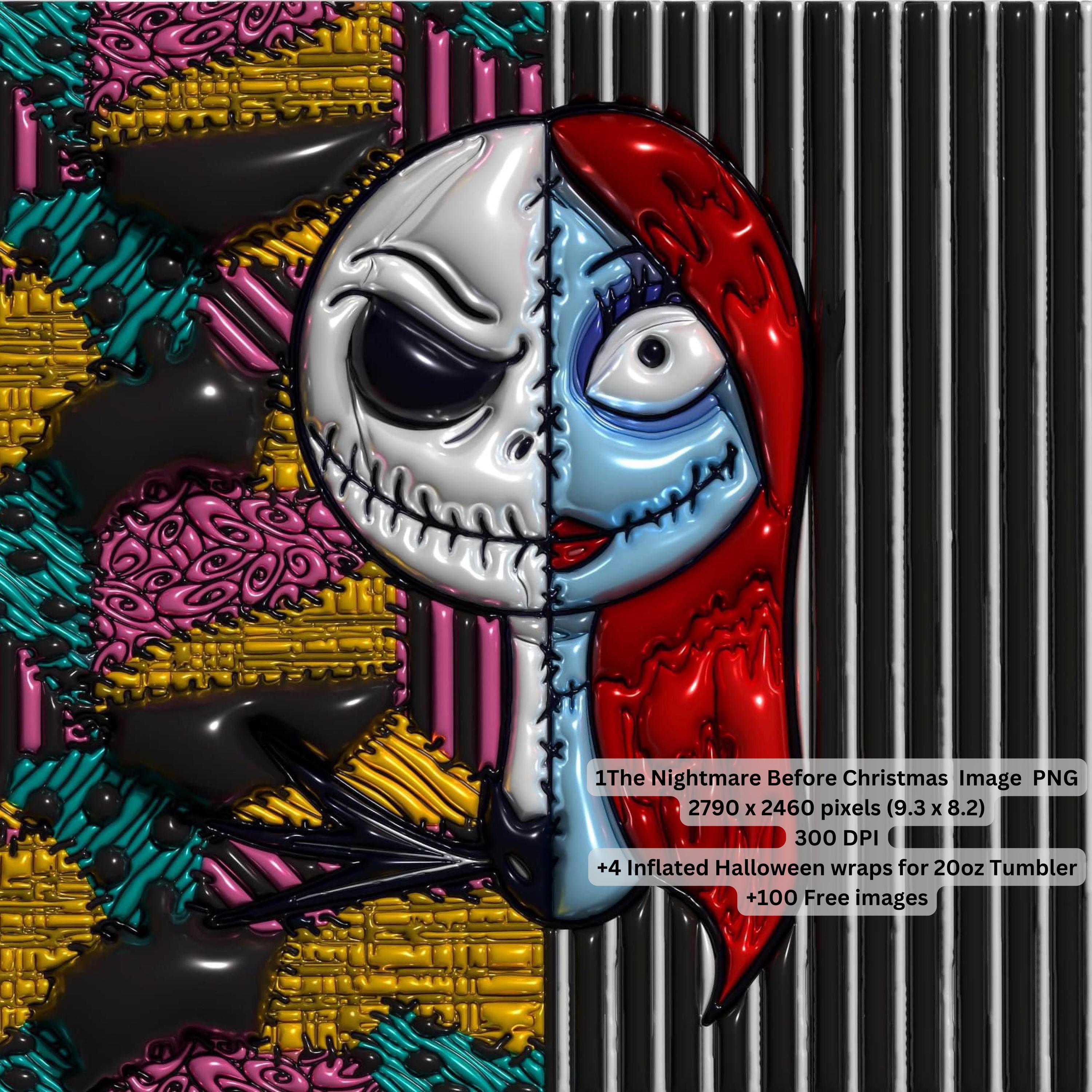 Cartoon Horror Halloween Nightmare Tumbler Wrap PNG Design Inflated ...