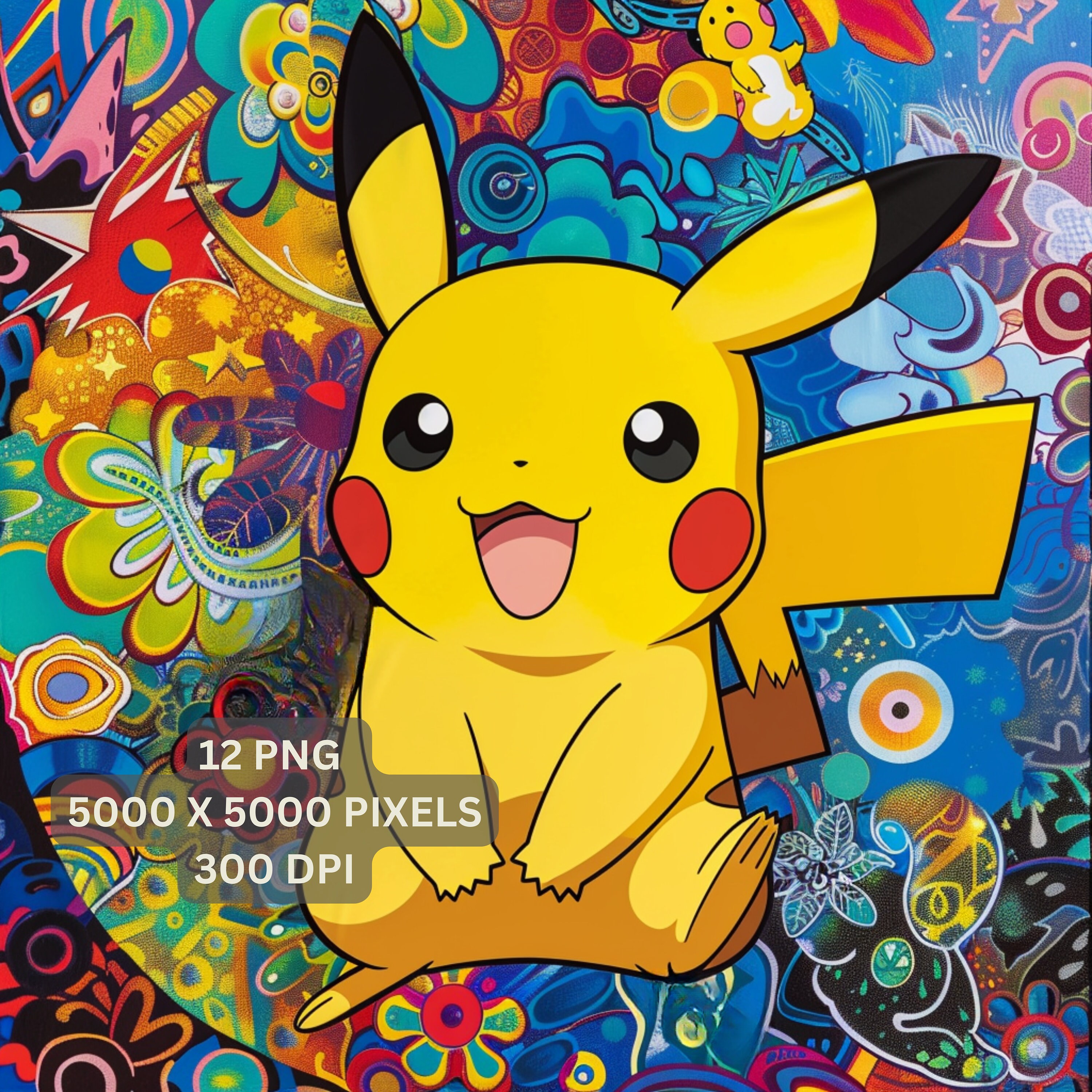 Pikachu 12 High-resolution PNG Images 5000x5000 Pixels 300 DPI ...