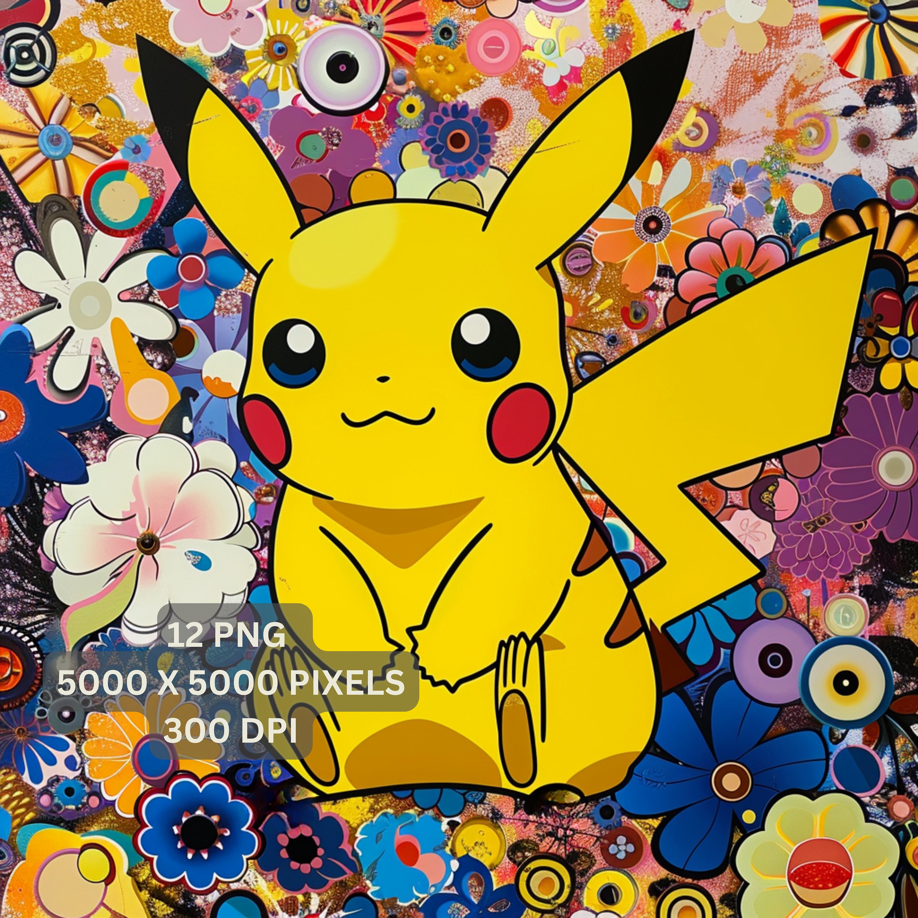 Pikachu 12 High-resolution PNG Images 5000x5000 Pixels 300 DPI ...