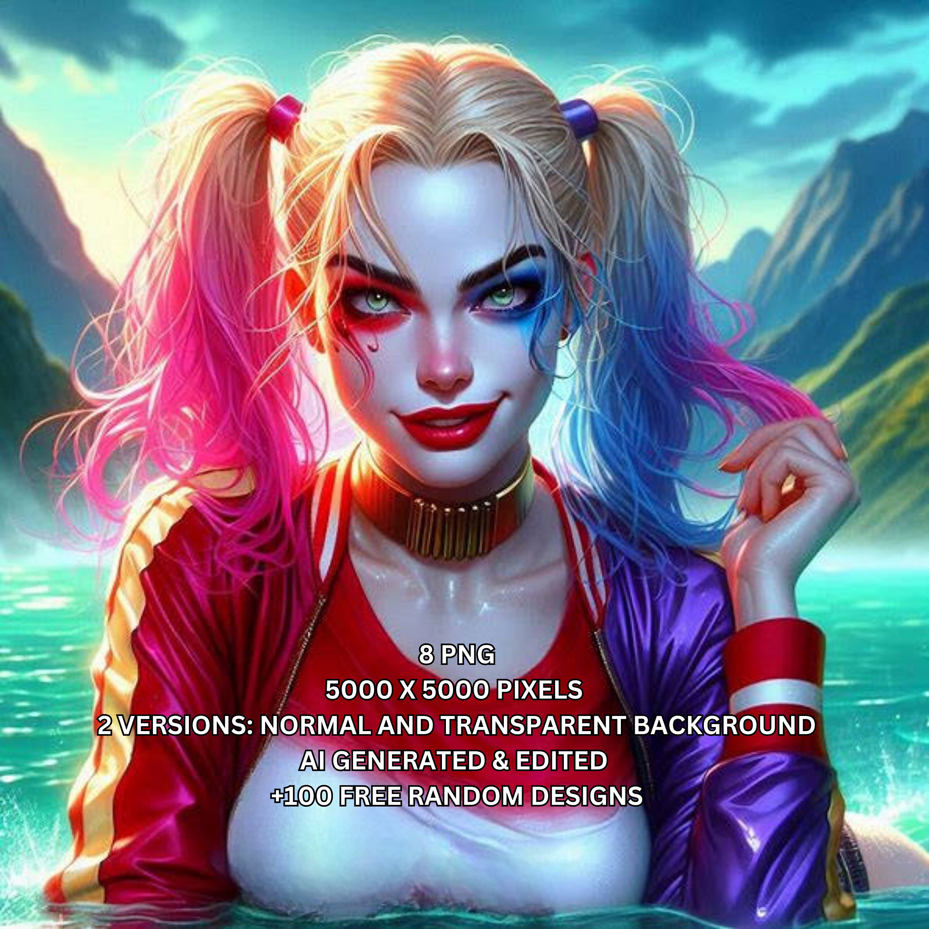 8 PNG Harley Quinn Digital Design Bundle 8 PNG Images 5000x5000 Pixels ...