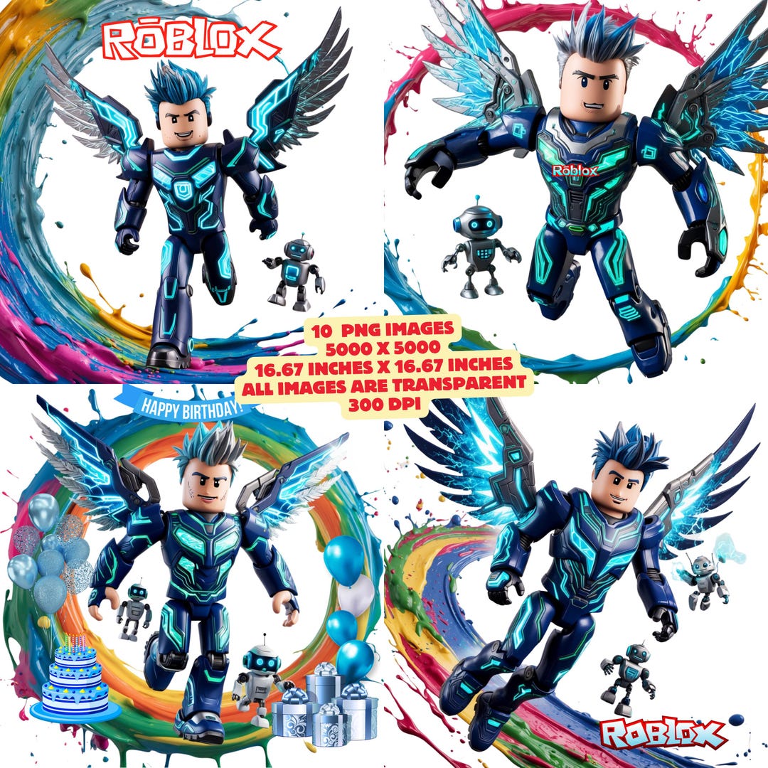 10 Roblox Avatar Custom Blocky Character Boys Robots, Party, Birthday ...