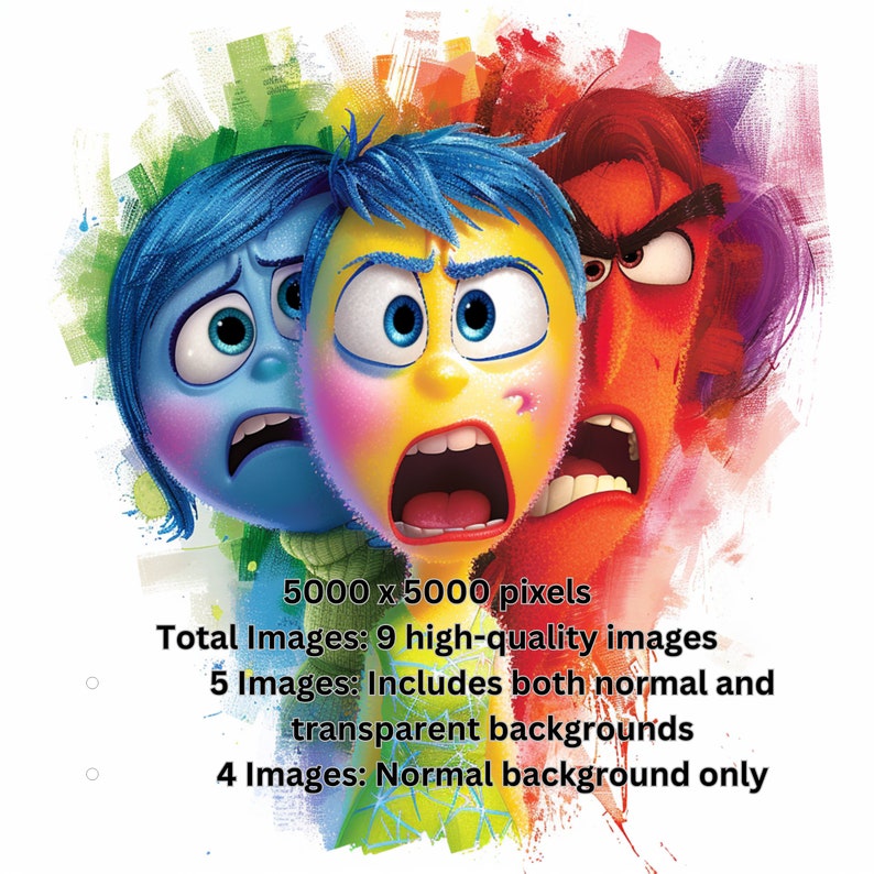 Inside Out-inspired Digital Art Bundle 5000 X 5000 Pixels 9 High ...