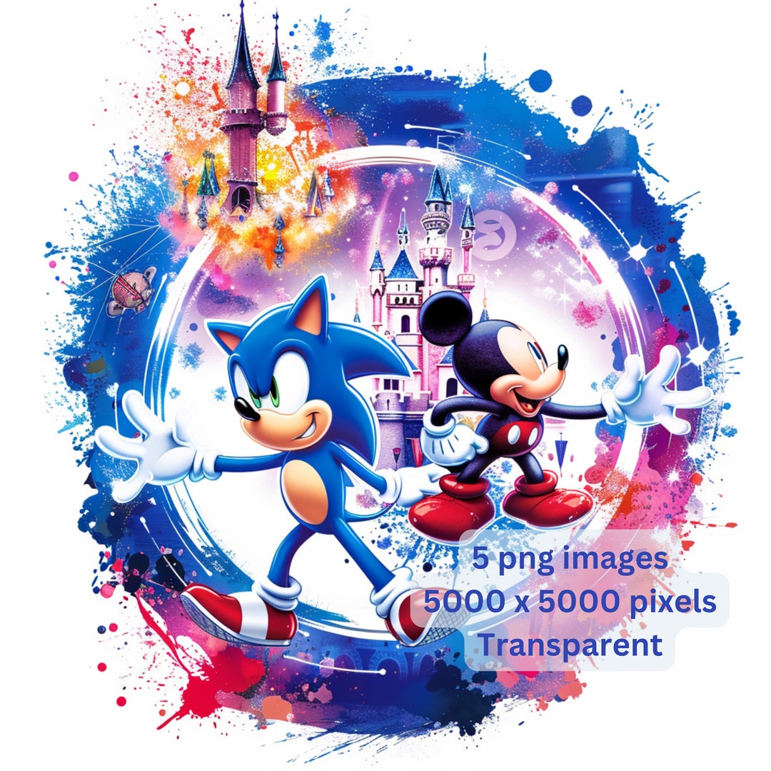 Mickey Mouse and Sonic the Hedgehog Digital Art Bundle Disneyland ...