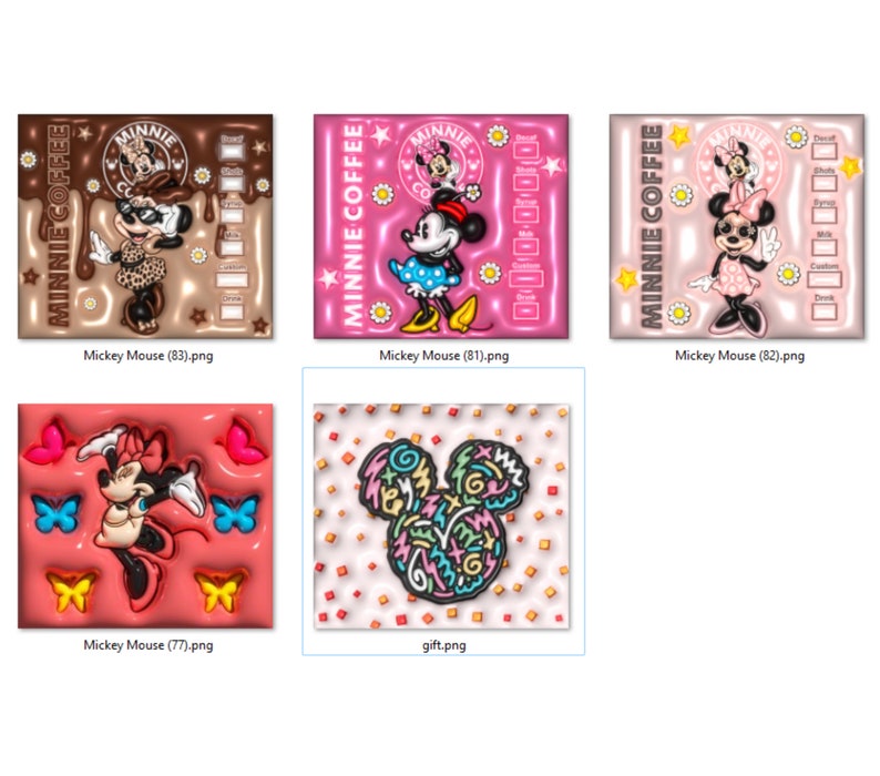 Sassy Minnie Mouse Inflated Effect Tumbler Art Bundle 4 High-resolution ...