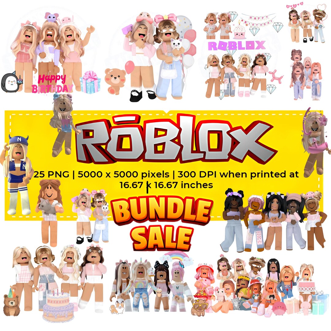 25 Blocky Girls Digital PNG Set of High Resolution Images PNG Format ...