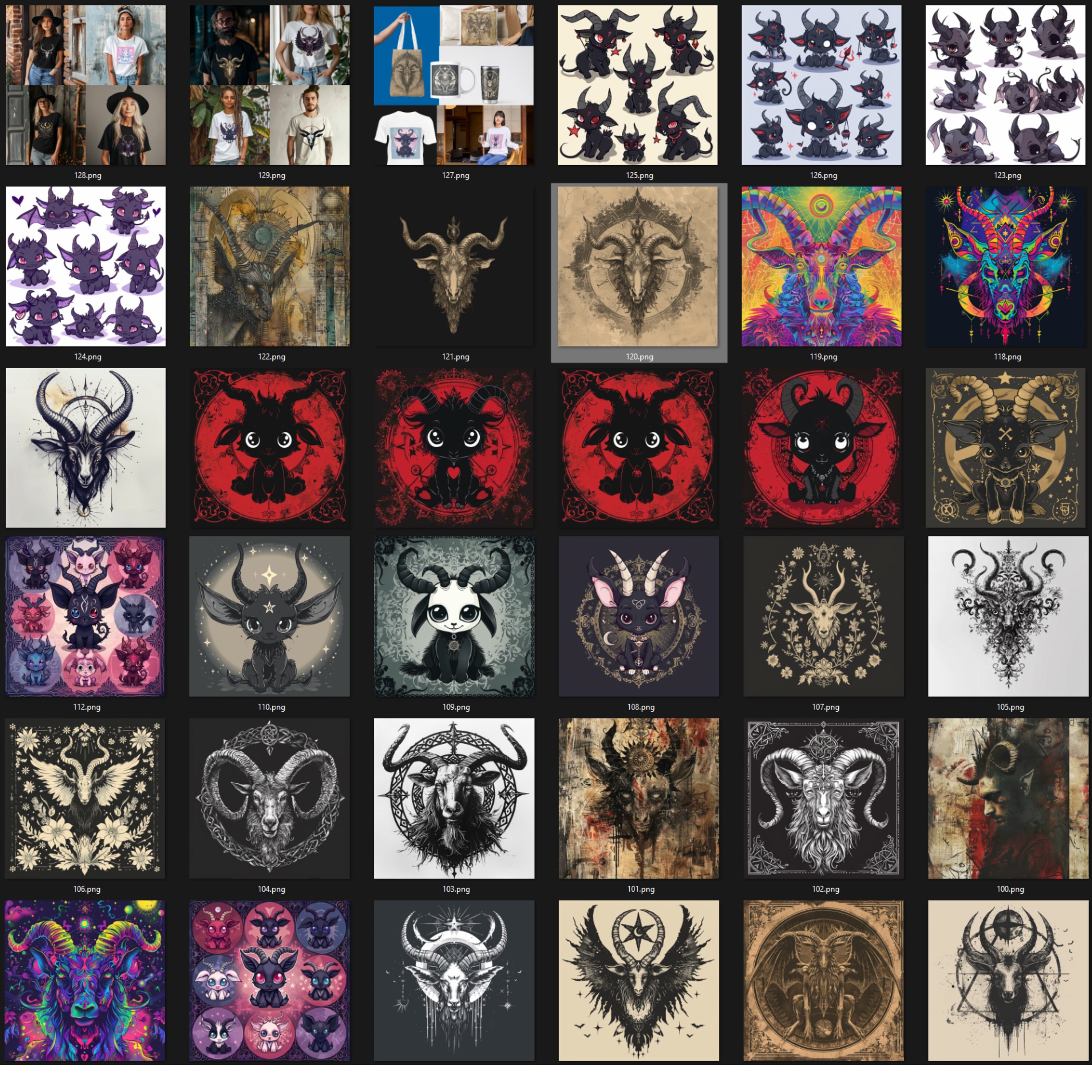 110 Baphomet Designs 5000x5000 Pixels PNG 300 DPI Sublimation-ready for ...