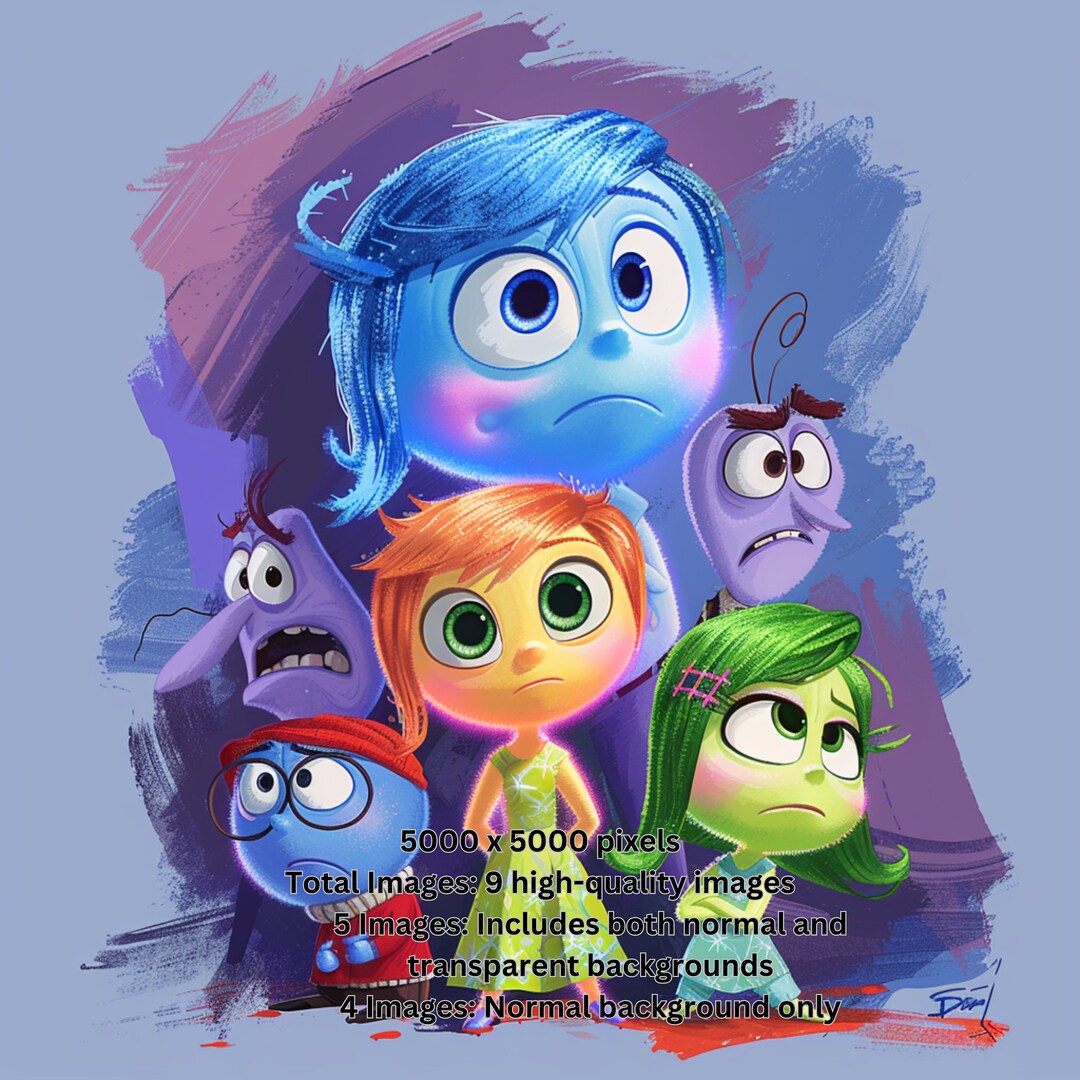 Inside Out-inspired Digital Art Bundle 5000 X 5000 Pixels 9 High ...