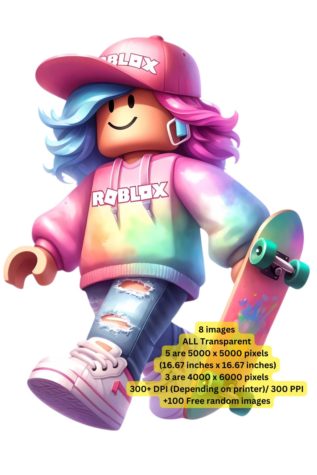 Roblox Themed Transparent Perfect for Kids' Birthdays Gaming Rooms 8 ...