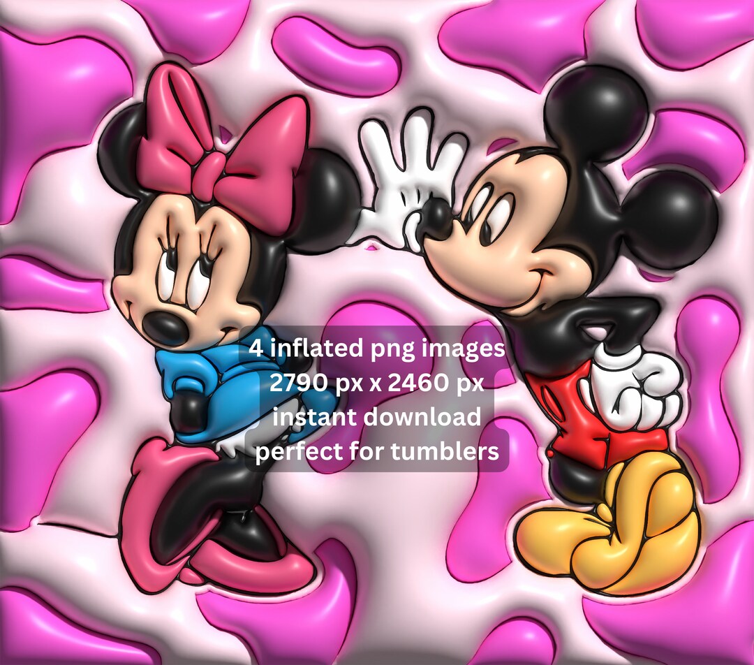 4 PNG Puffy Cartoon Inflated Effect Tumbler Art Bundle 4 High ...