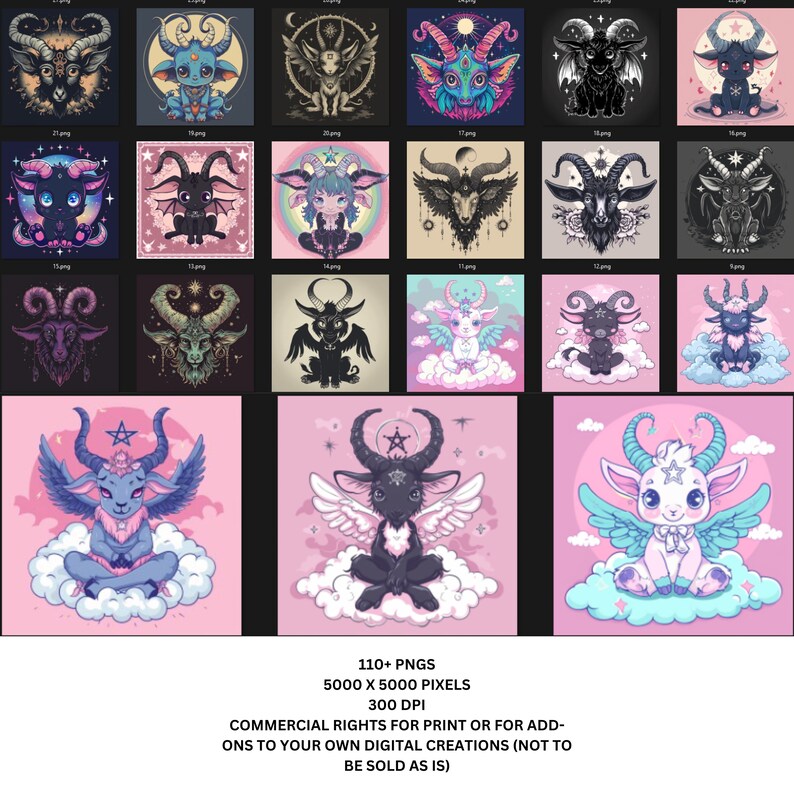110 Baphomet Designs 5000x5000 Pixels PNG 300 DPI Sublimation-ready for ...