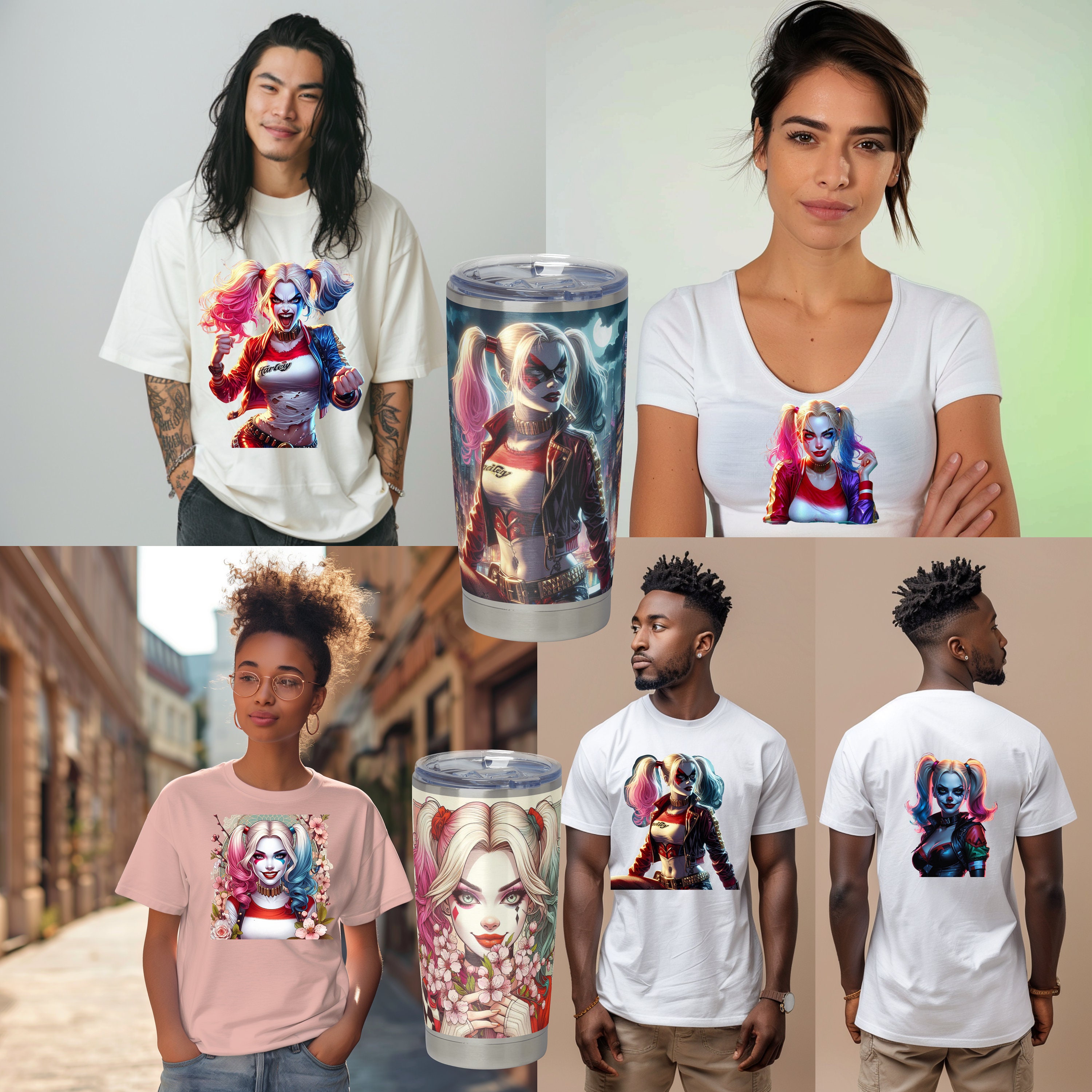 8 PNG Harley Quinn Digital Design Bundle 8 PNG Images 5000x5000 Pixels ...