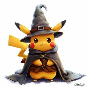 36 Halloween Pumpkin and Wizard Pikachu Clipart PNG 5k X 5k Pixels ...