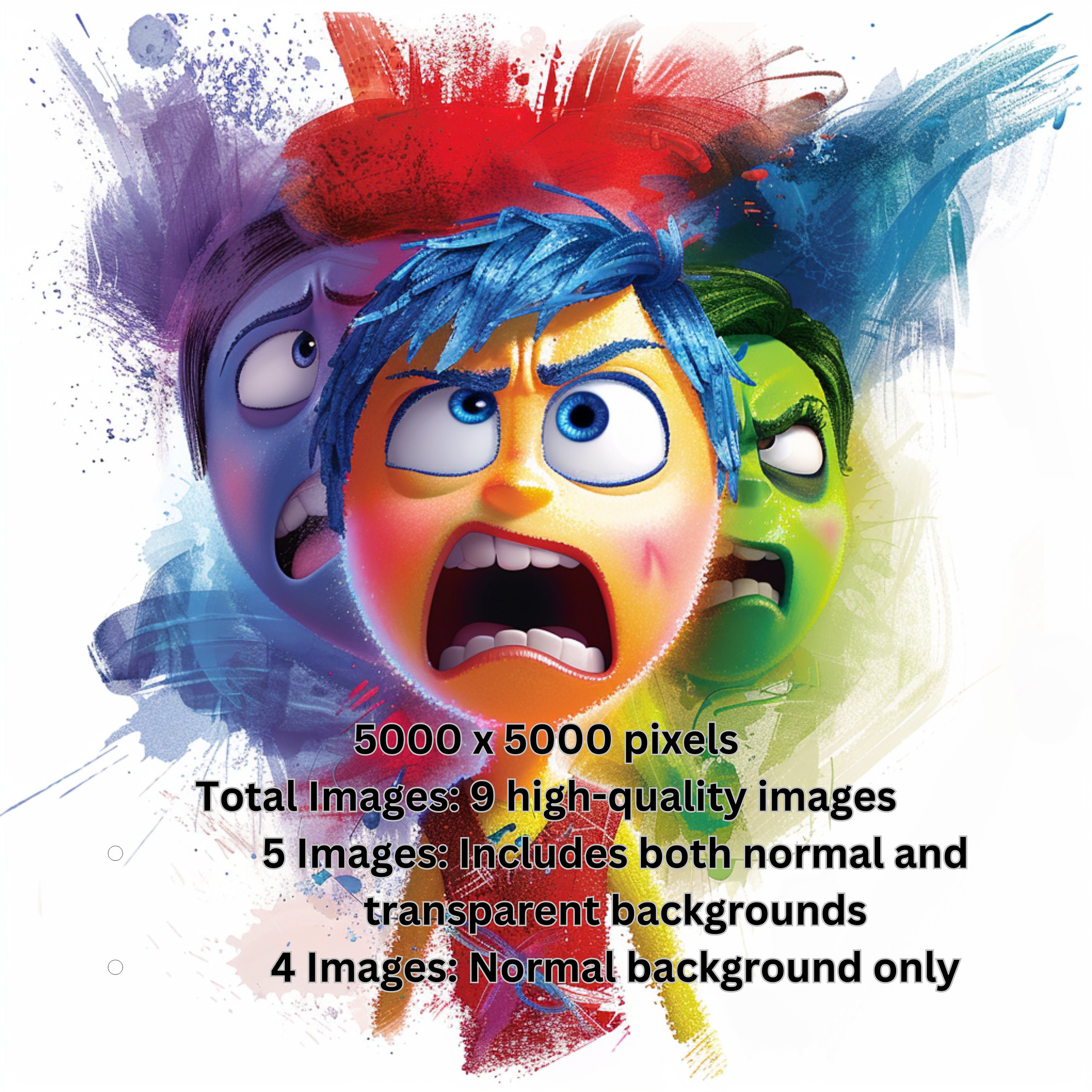 Inside Out-inspired Digital Art Bundle 5000 X 5000 Pixels 9 High ...