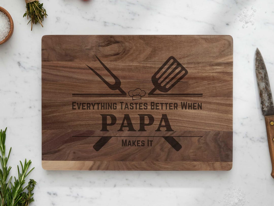 Engraved Papa Cutting Board, Personalized Gift for Grandpa or ...