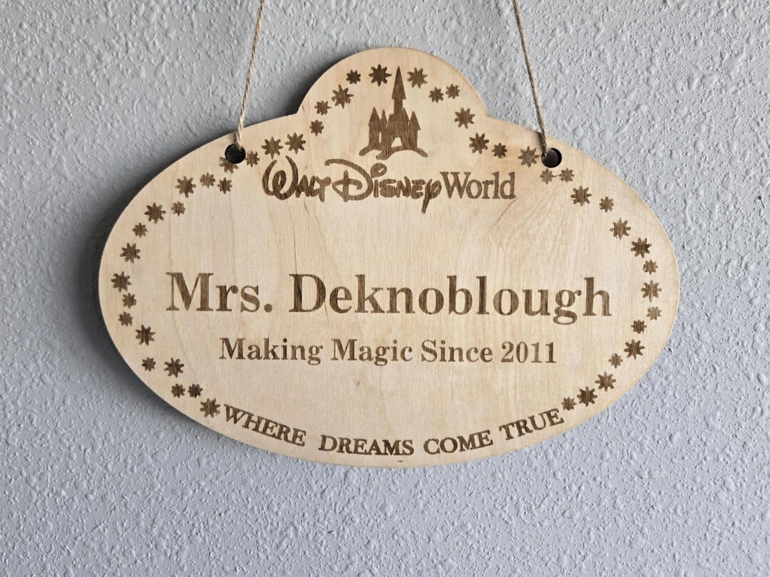 Teacher Classroom Sign Inspired by Disney Cast Member Badge ...