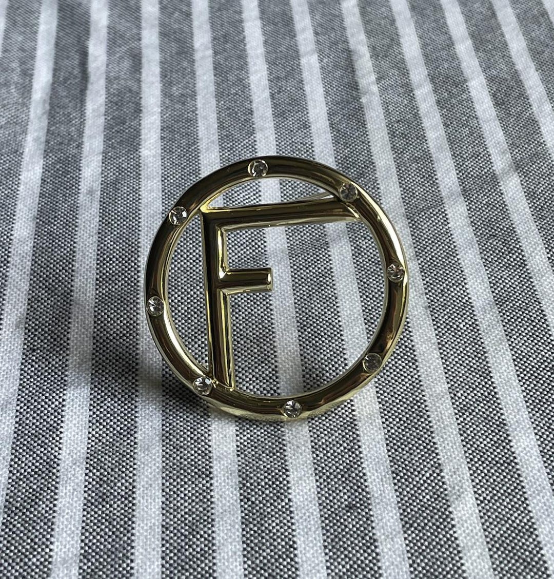 Fendi Vintage Rare Gold Brooch With Stones Shell Jewelry Estate Jewelry ...