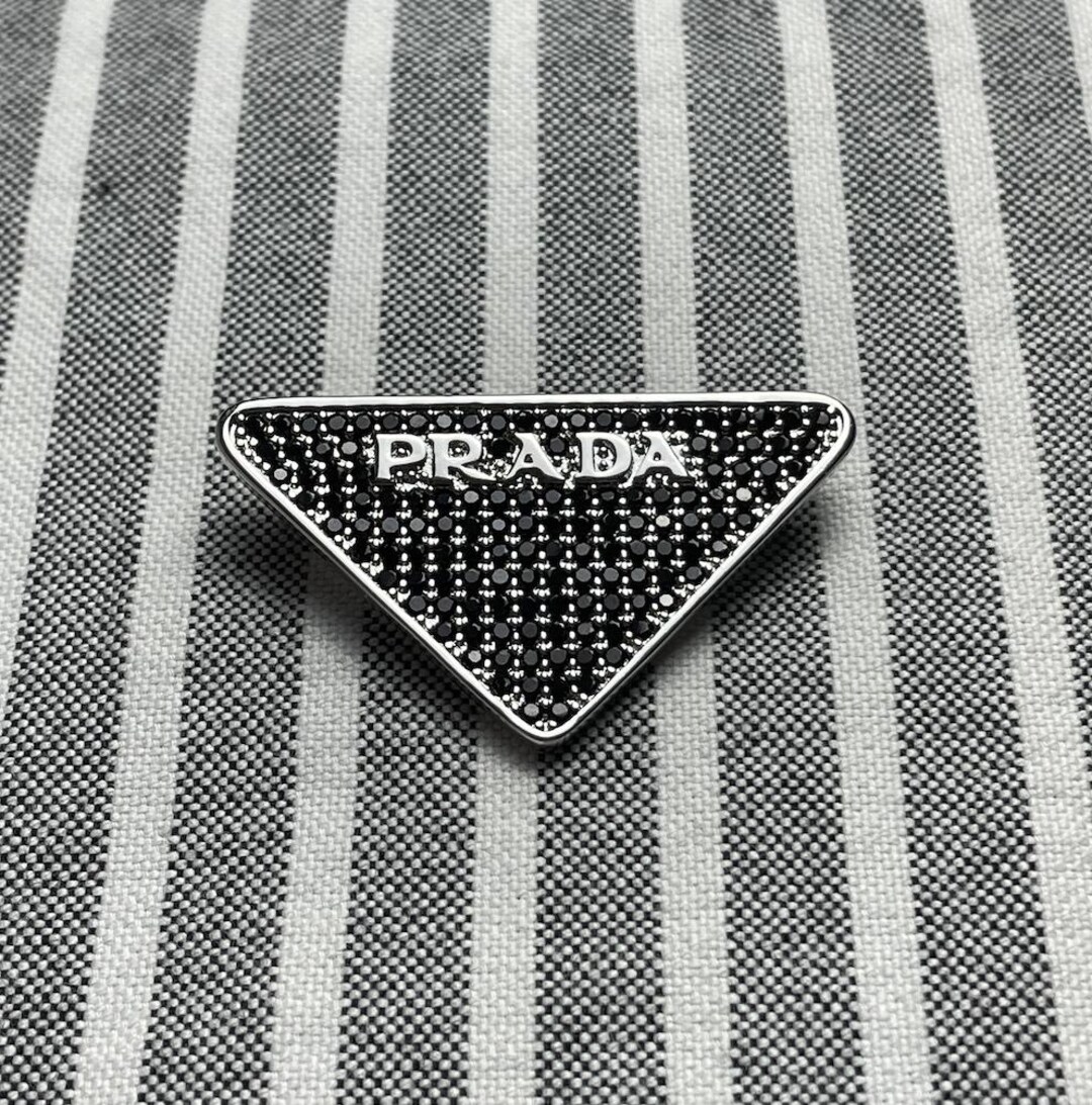 Wonderful Vintage Prada Silver Brooch With Stones Vintage Brooch Rare ...