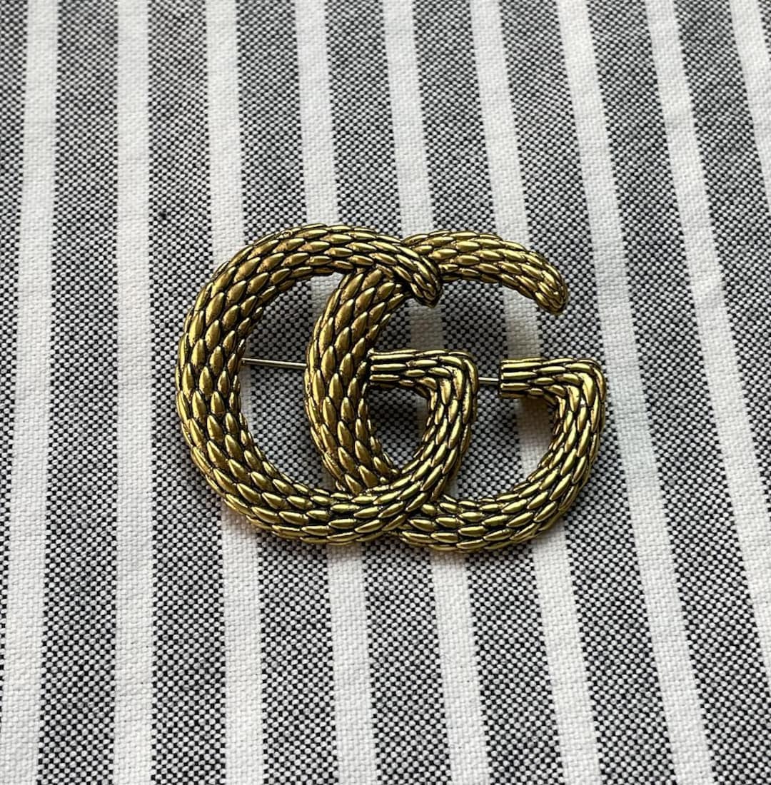Vintage Gucci Rare Gold Brooch - Etsy