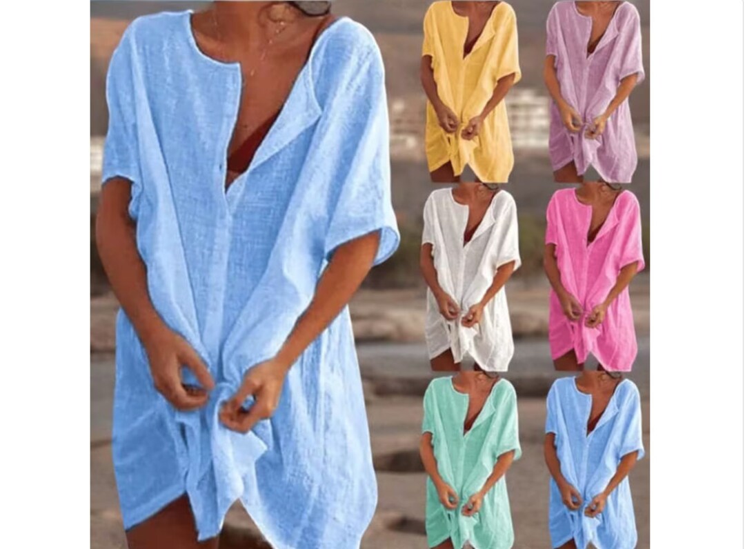 Beach Women's Swimsuit Cover-up Swimwear Tunic Dress, Your Casual Mini ...
