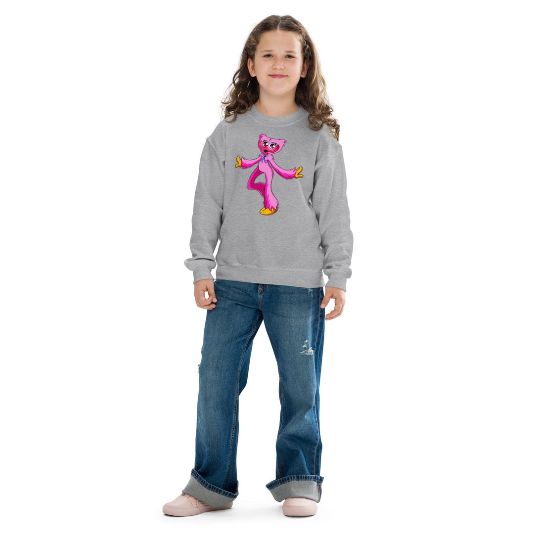 Kissy Missy Poppy Playtime Youth Crewneck Sweatshirt, Huggy Wuggy Kissy ...