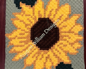 Crochet Floral Graphgan Pattern, Sunflower Wildflower Corner to Corner ...