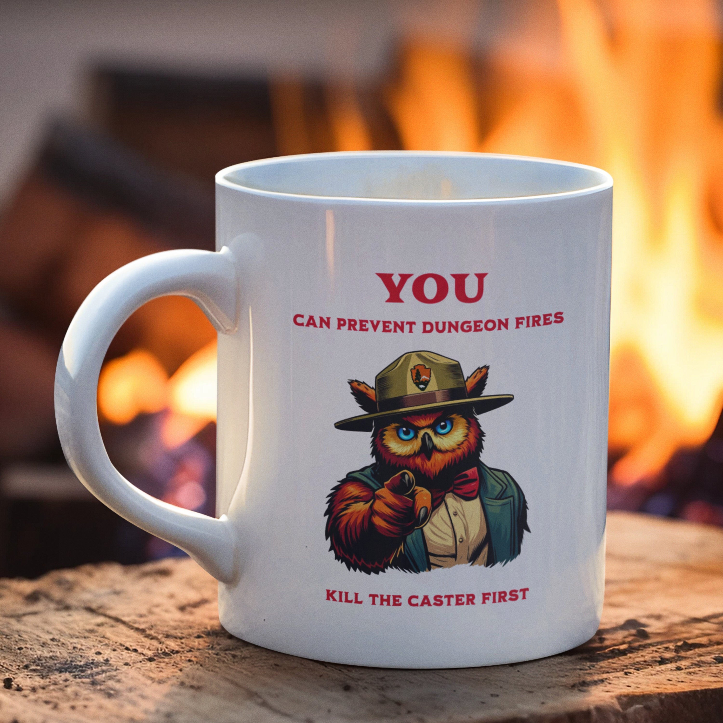 Fantasy Mug Dnd Mug Funny Owlbear Mug Fire Gift Dnd Gamer Tabletop Game ...