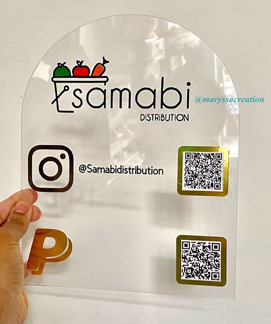 QR Code Social Networks Poster in Plexiglass for Professionals ...