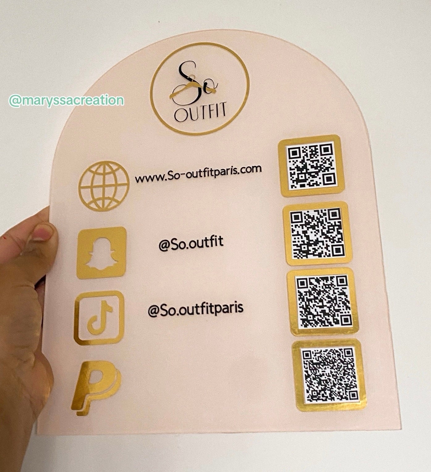 QR Code Social Networks Poster in Plexiglass for Professionals ...