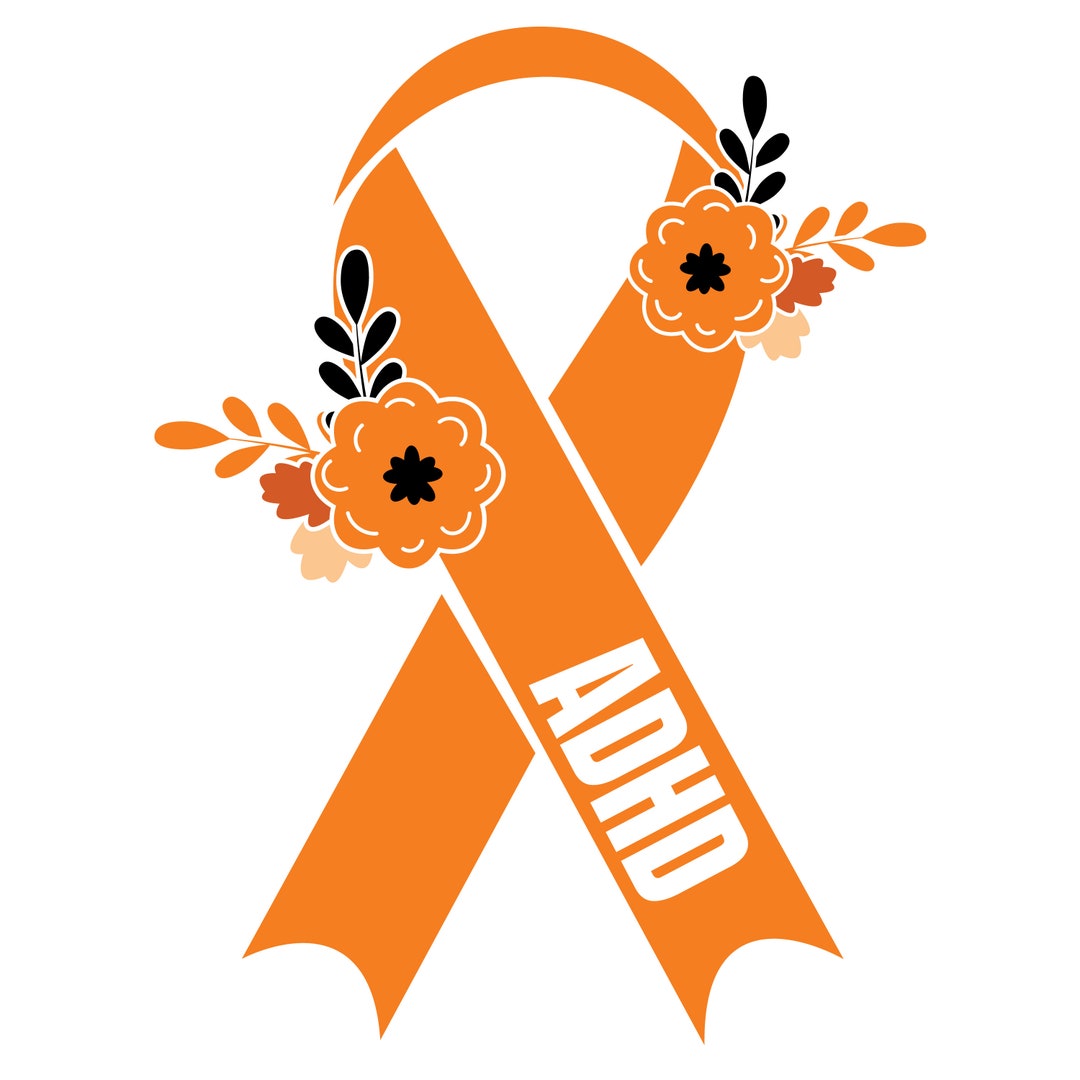 ADHD Orange Awareness Ribbon Svg, Png, Ai, Eps, Jpg - Etsy
