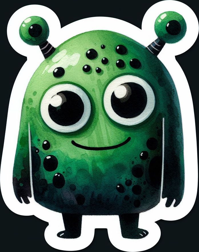 Green Monster Digital Art for Kids - Etsy