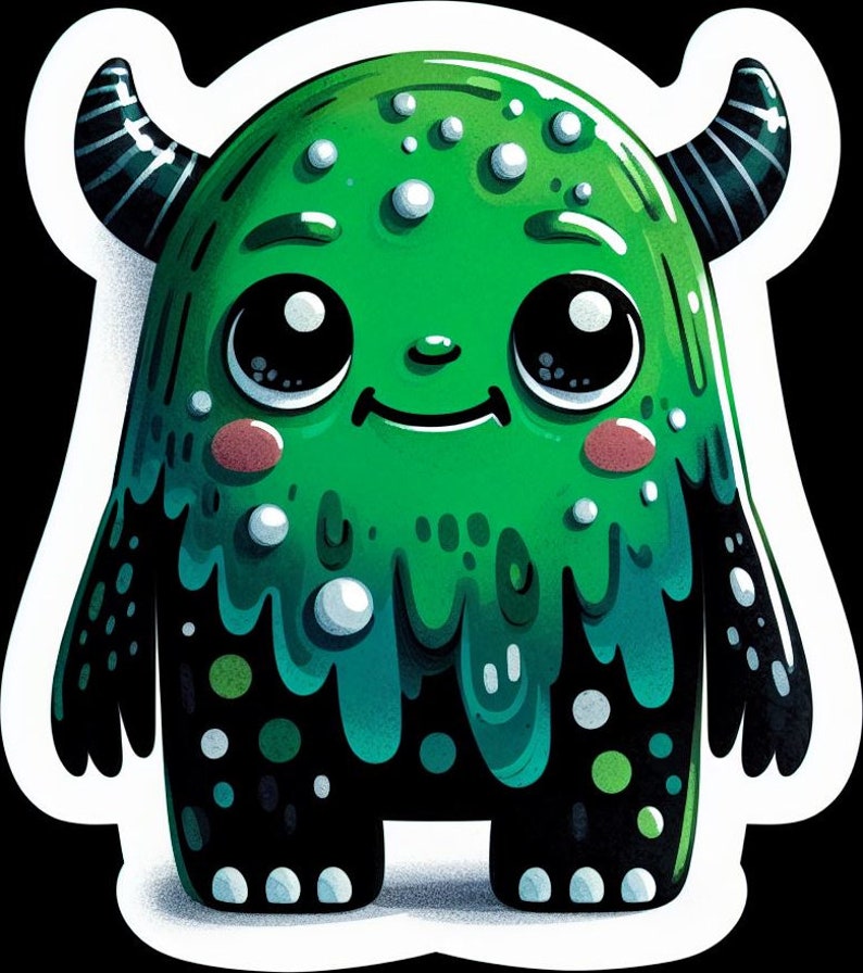 Green Monster Digital Art for Kids - Etsy