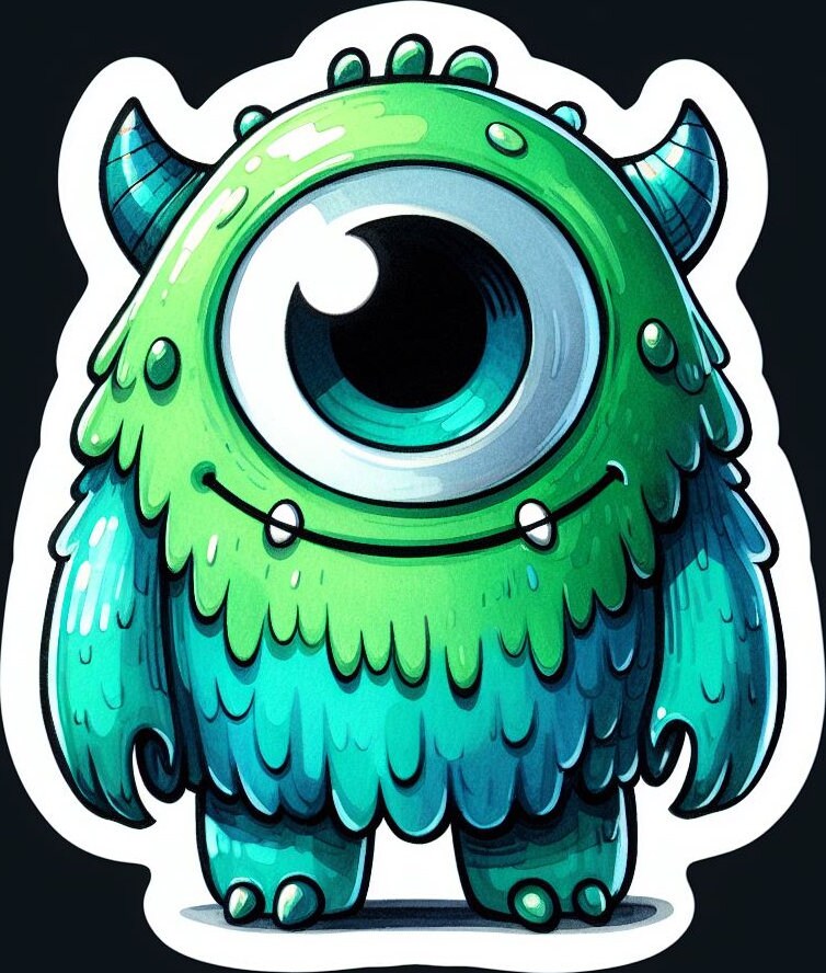Green Monster Digital Art for Kids - Etsy