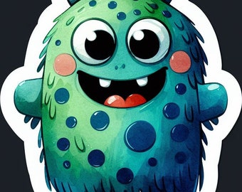 Green Monster Digital Art for Kids - Etsy