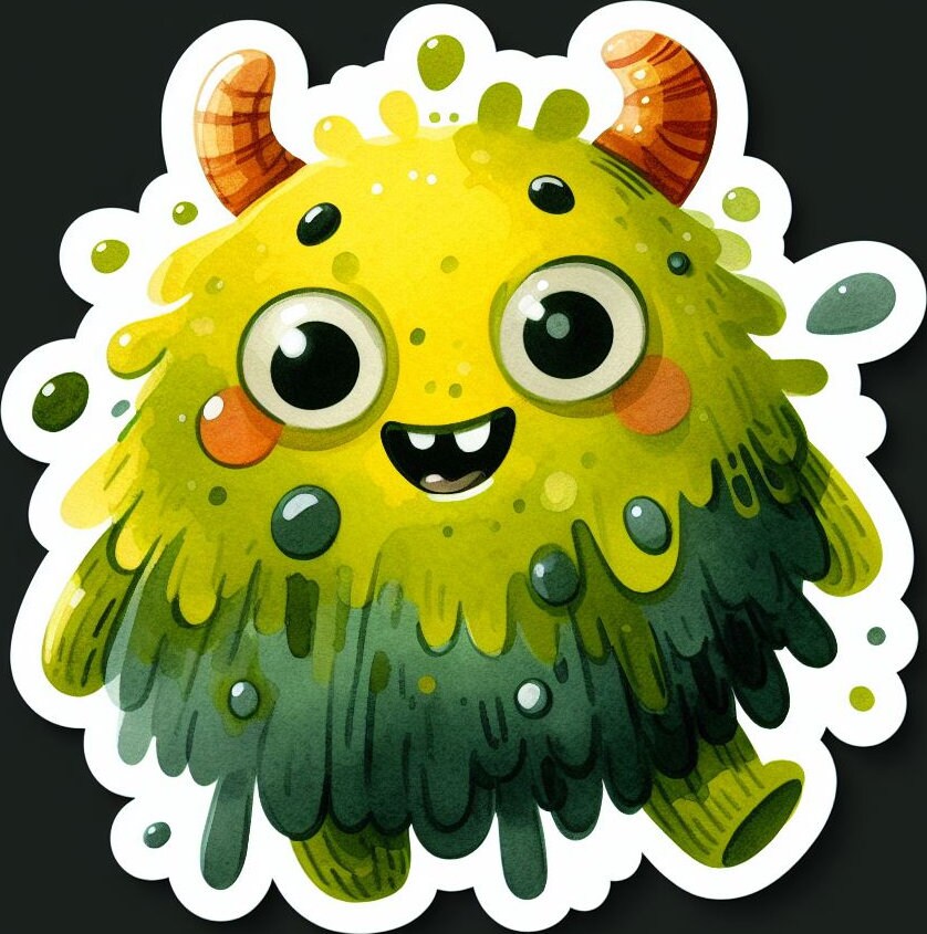 Green Monster Digital Art for Kids - Etsy