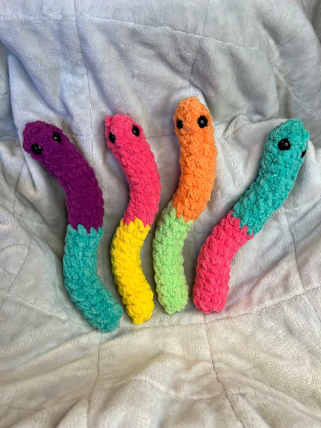 Sour Gummy Worm Bendable Plush - Etsy