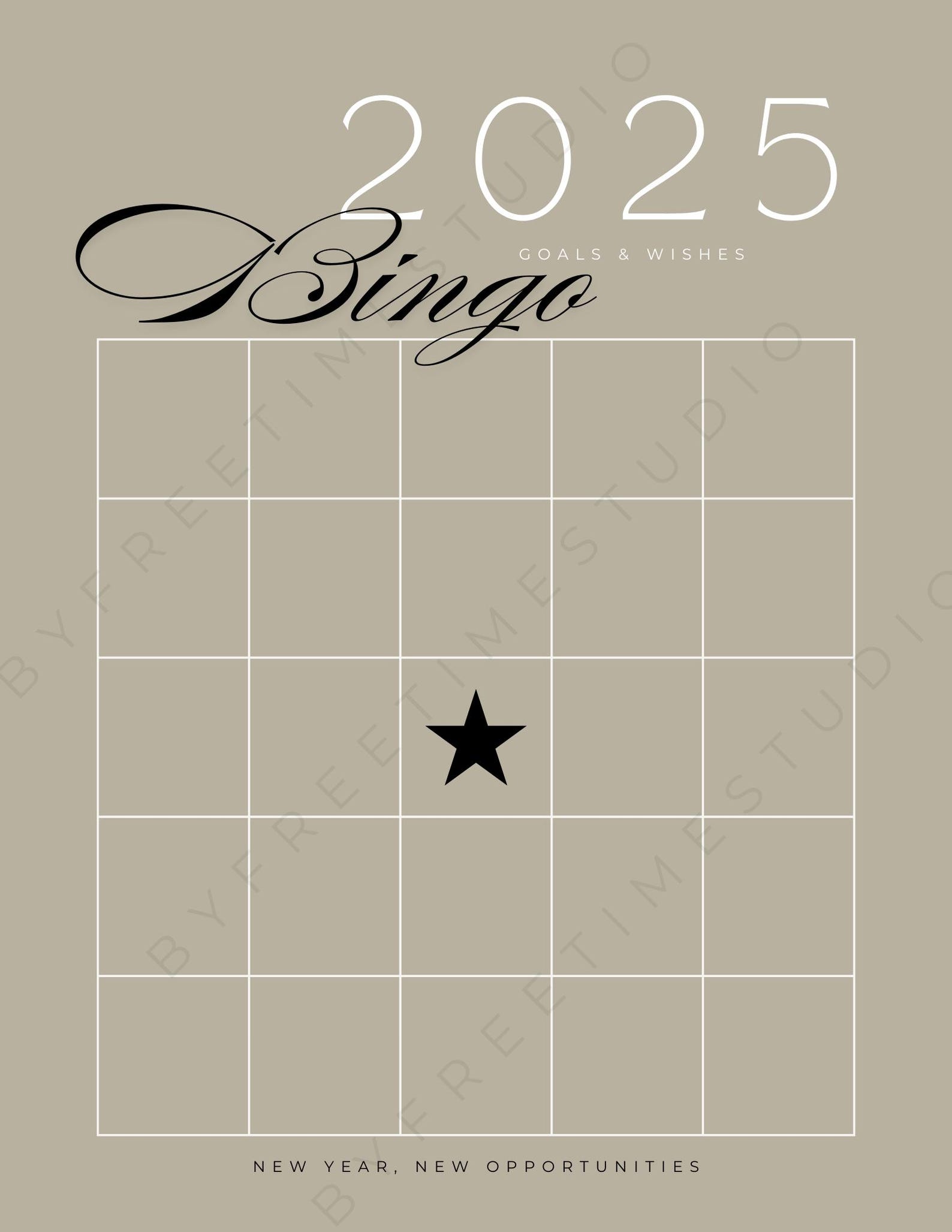 2025 New Year Vision Board Bingo Card Template - Etsy