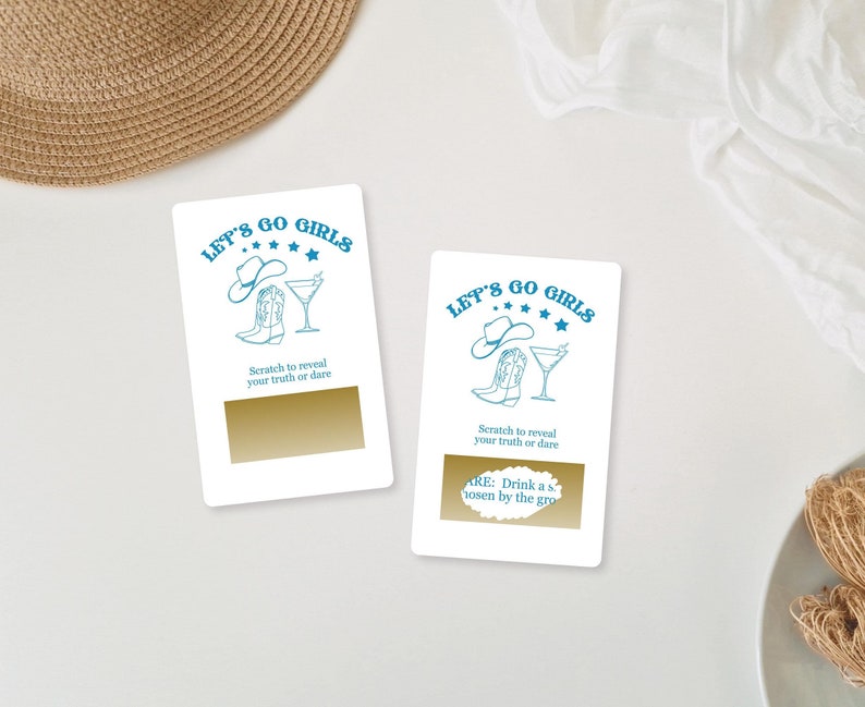 Let's Go Girls Truth or Dare Bachelorette Party Scratch Offs, Cowgirl ...