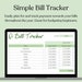 Easy Google Sheets Bill Tracker, Simple Bill Planning and Bill Tracking ...