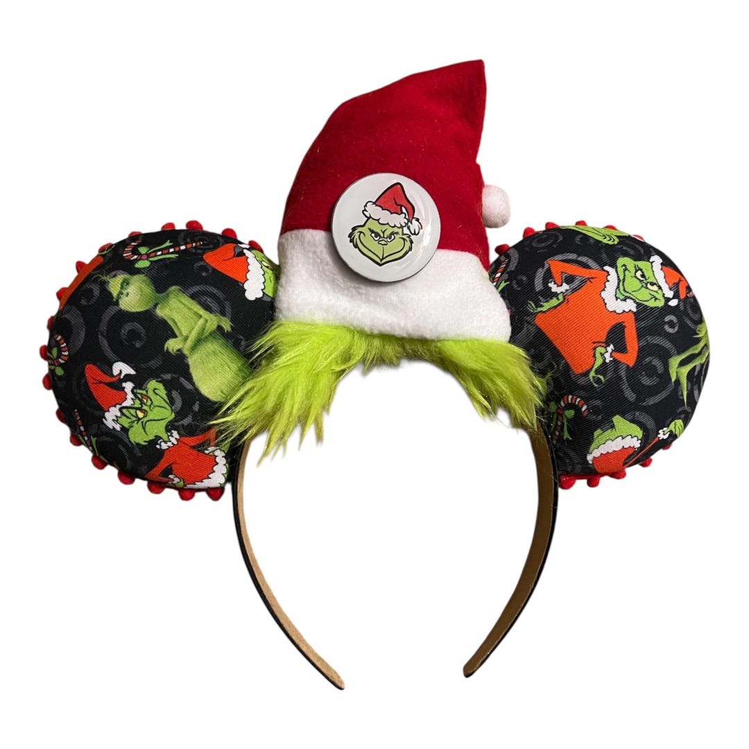 Disney Inspired Grinch Holiday Custom Fabric Mouse Ears - Etsy