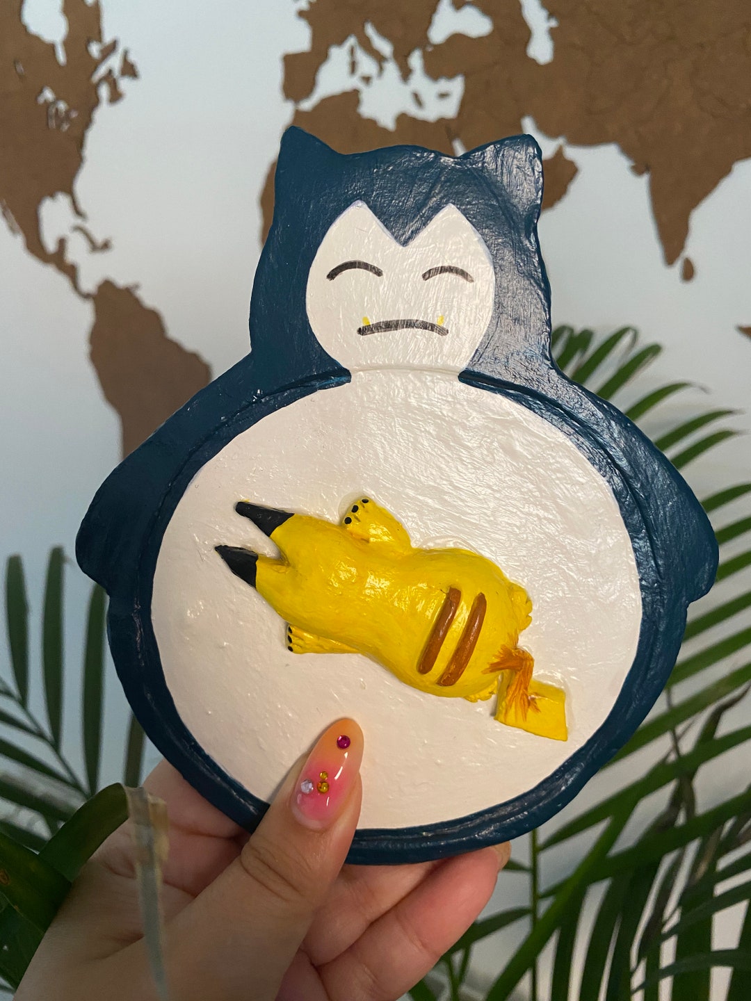 Snorlax With Pikachu Ceramic Plate - Etsy