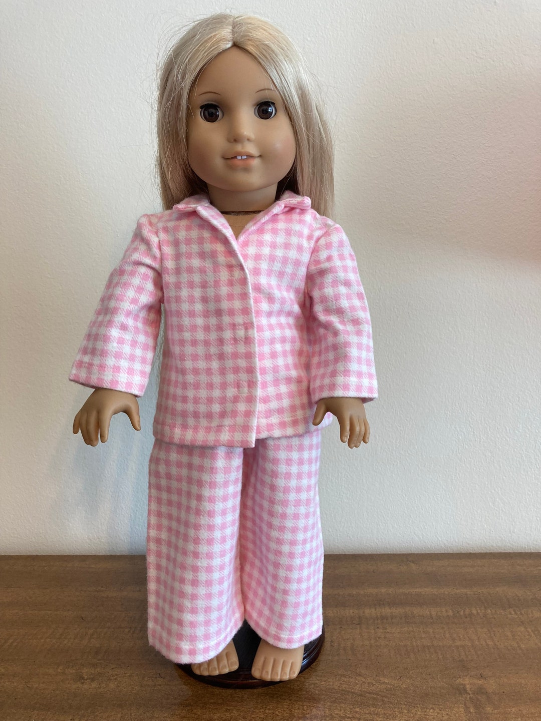 18 Inch Doll Pink Gingham Pajamas - Etsy