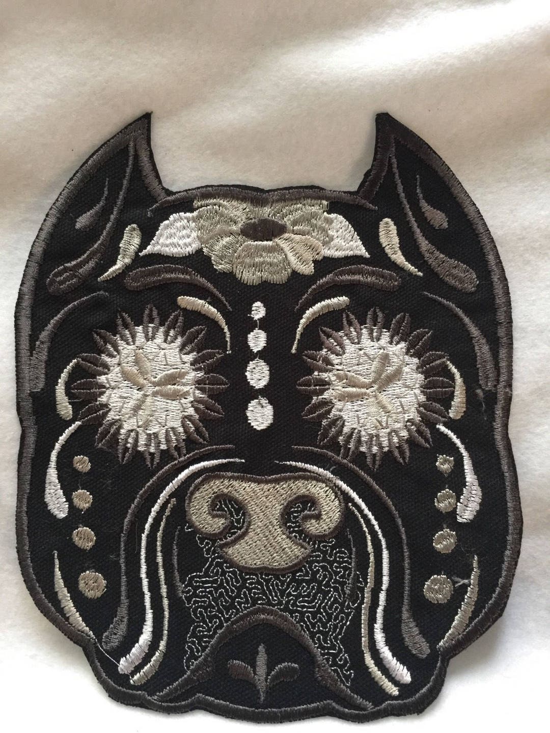Extra Large Pit-bull Patch Dog Patch Animal Patch Dia De Los Muertos ...